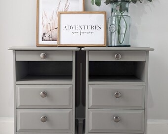 Spray Painted to Order 2 X Stag Minstrel 4 Drawer Bedside Tables pair ...