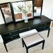 Spray Painted Matt Black Stag Minstrel Dressing Table Set With Triple ...