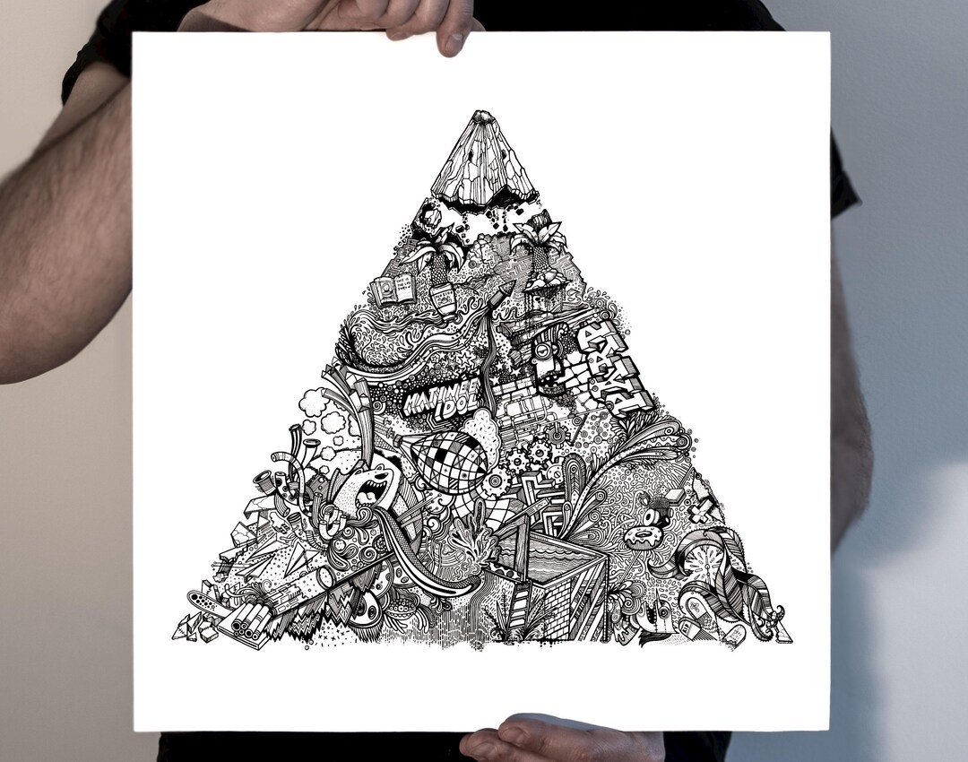 Triangle Doodle | Doodle Art | Abstract Art | Original Art | Circle ...