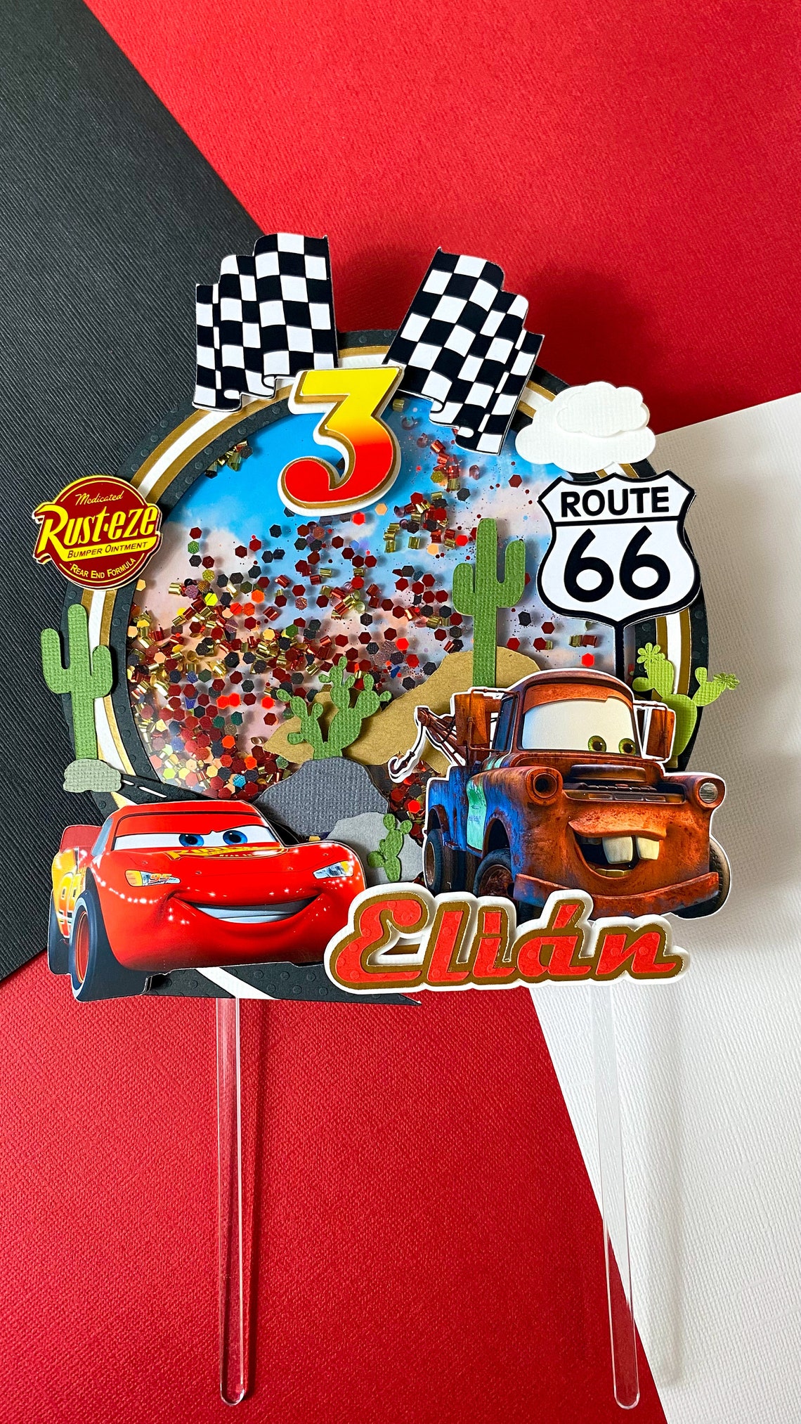 Lightning Mcqueen Cake Topper Lightning Mcqueen Party - Etsy