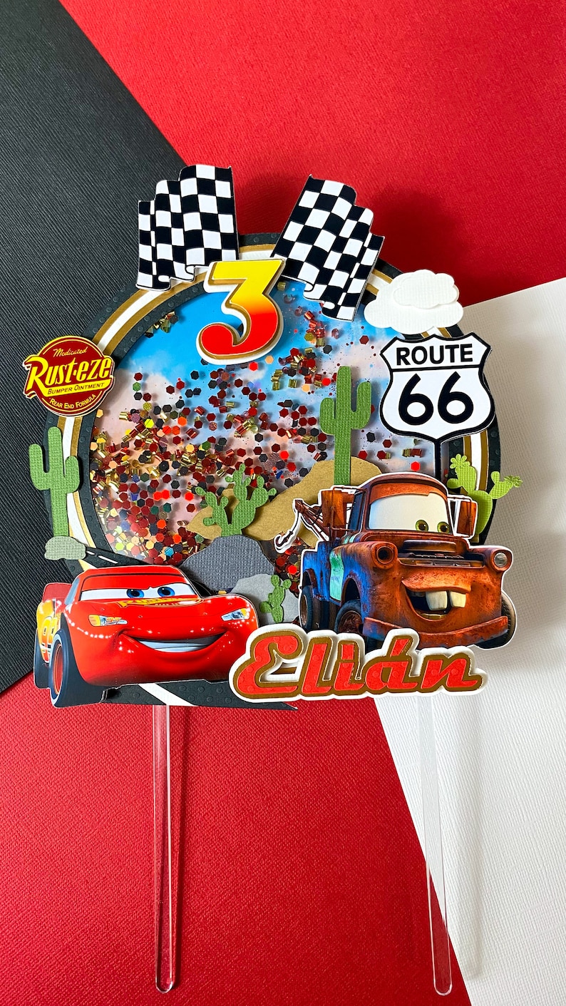 Lightning Mcqueen Cake Topper, Lightning Mcqueen Party Decorations ...