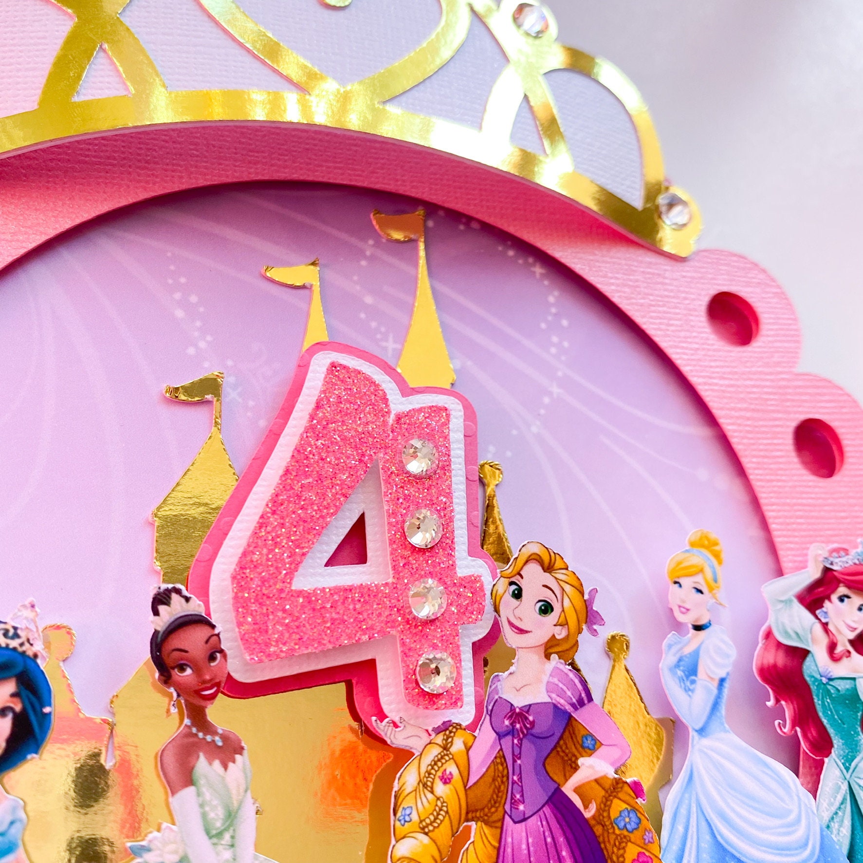 Princess Cake Topper Disney Princess Cake Topper Belle Cake - Etsy