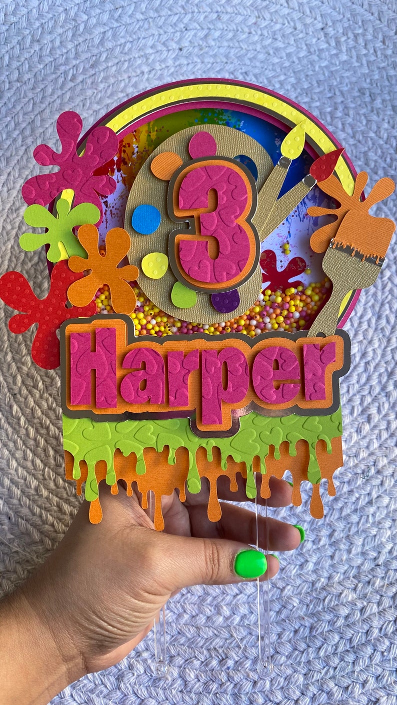 Paint Party Cake Topper Paint Party Decorations Art Cake - Etsy
