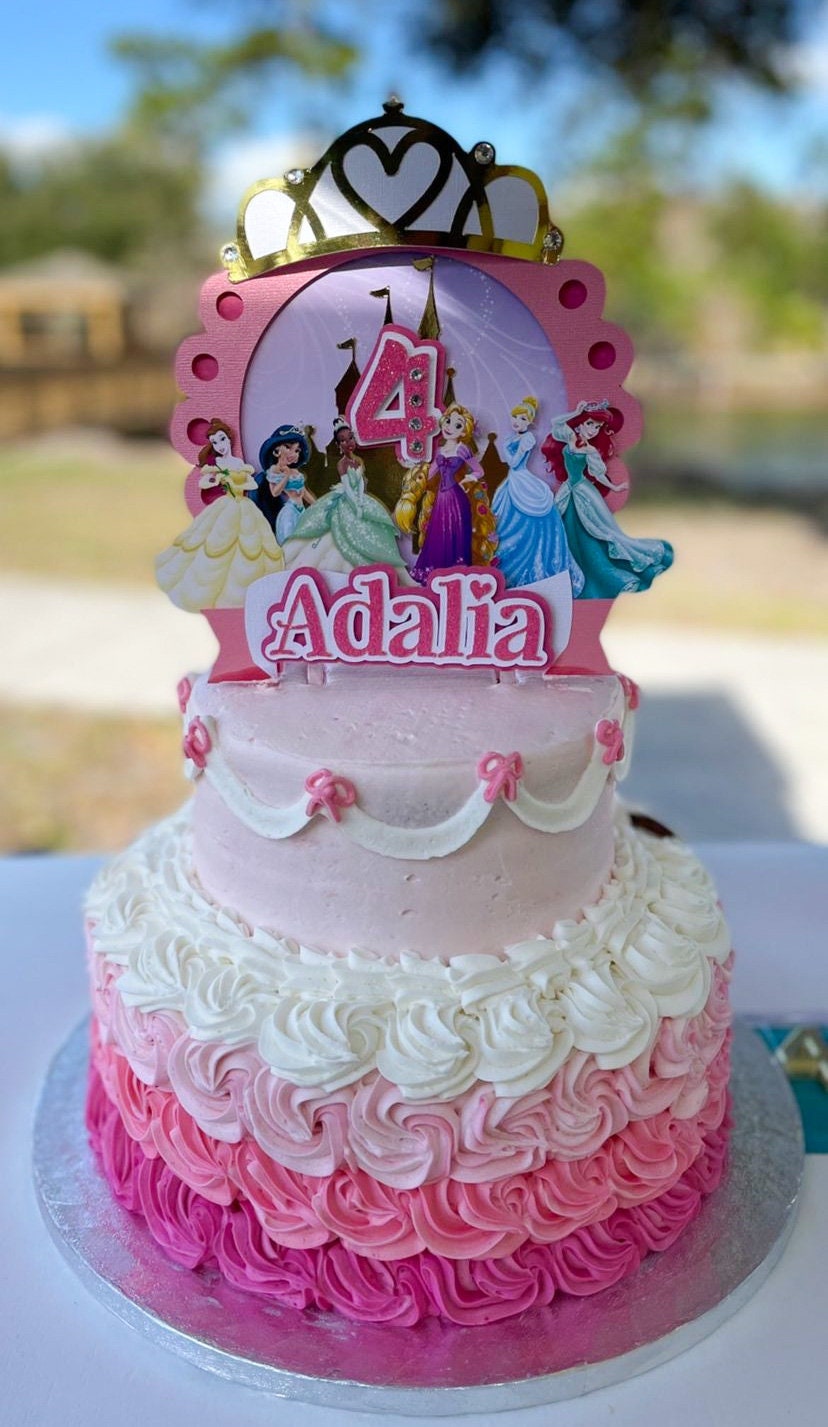Princess Cake Topper Disney Princess Cake Topper Belle Cake - Etsy