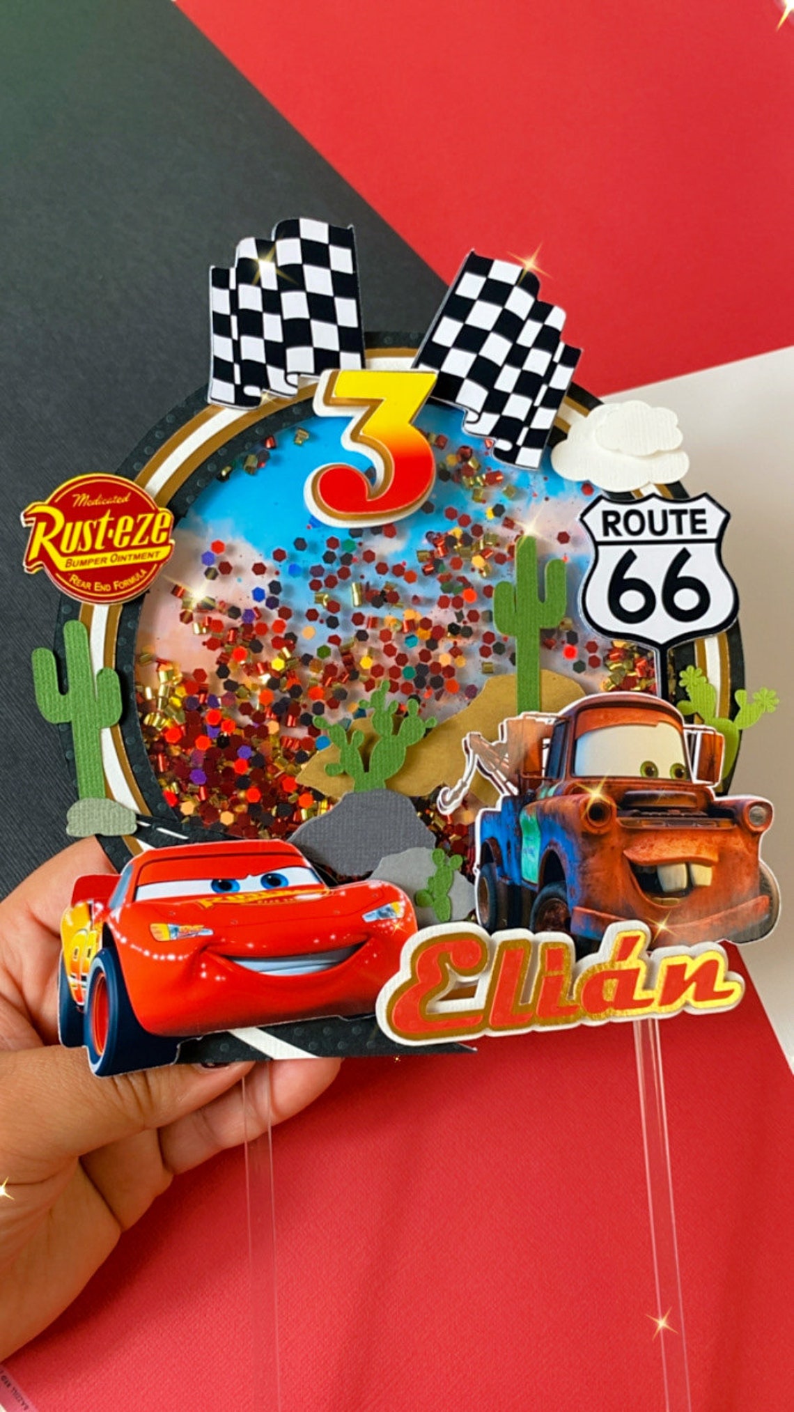Lightning Mcqueen Cake Topper, Lightning Mcqueen Party Decorations ...
