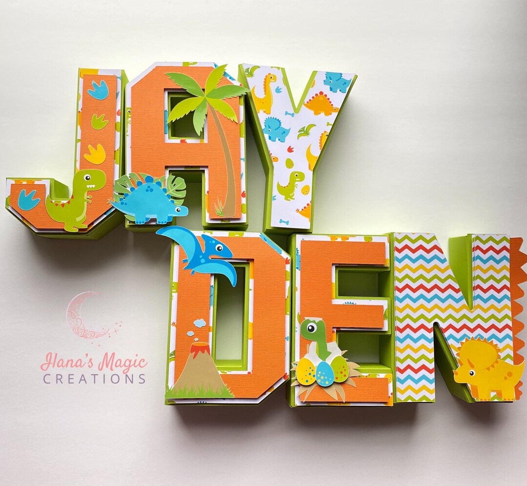 Dinosaur 3D Letters | 3D Name Letters | Dino Birthday | Dinosaur ...
