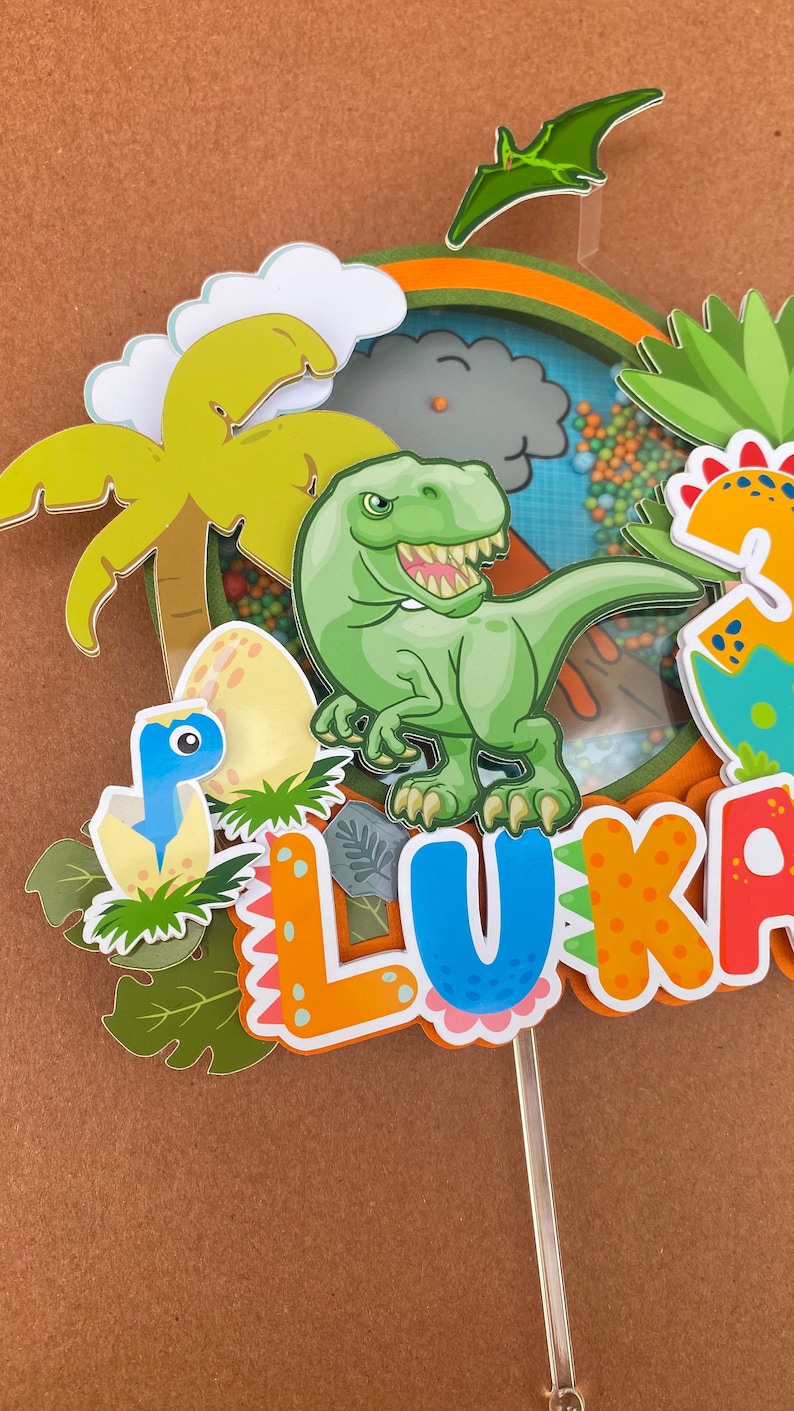 Personalized T-rex Birthday Cake Topper: Dinosaur Party Decor - Etsy