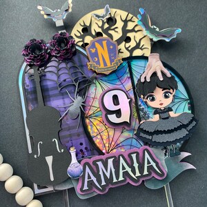 Wednesday Cake Topper, Wednesday Birthday Party, Centerpiece, Wednesday ...
