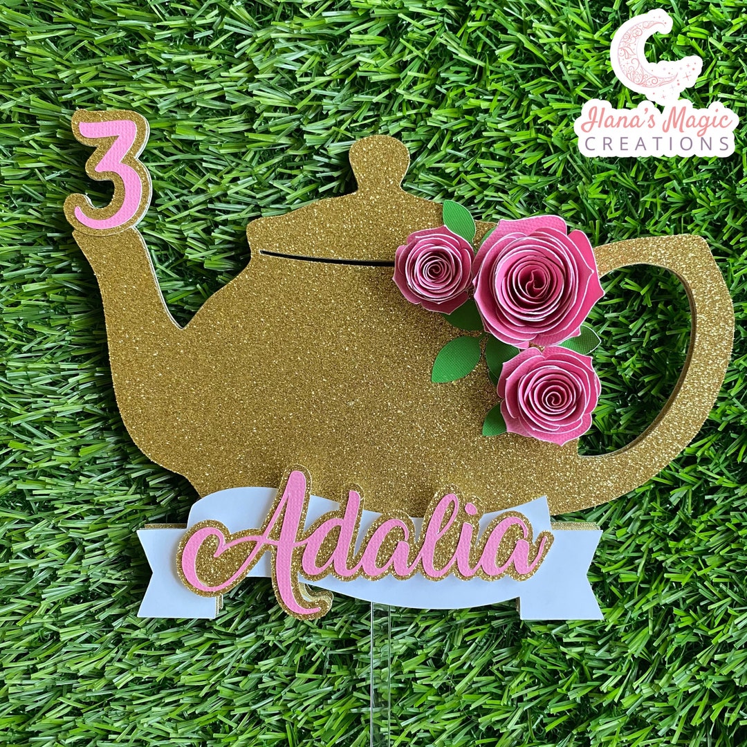 Teapot Cake Topper Custom Teapot Cake Topper Tea Party - Etsy