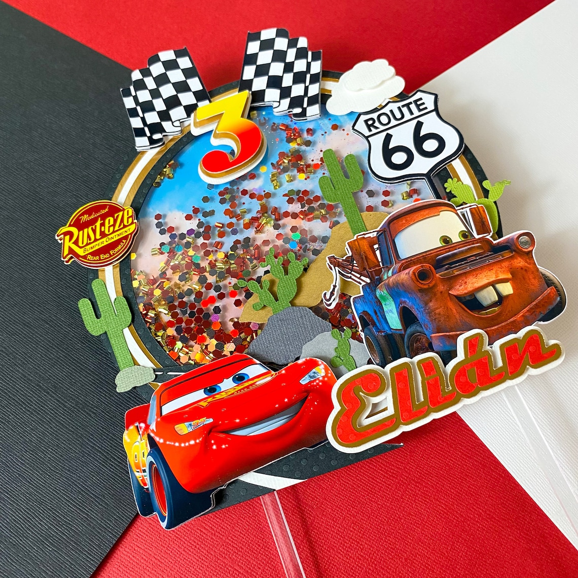 Lightning Mcqueen Cake Topper, Lightning Mcqueen Party Decorations ...