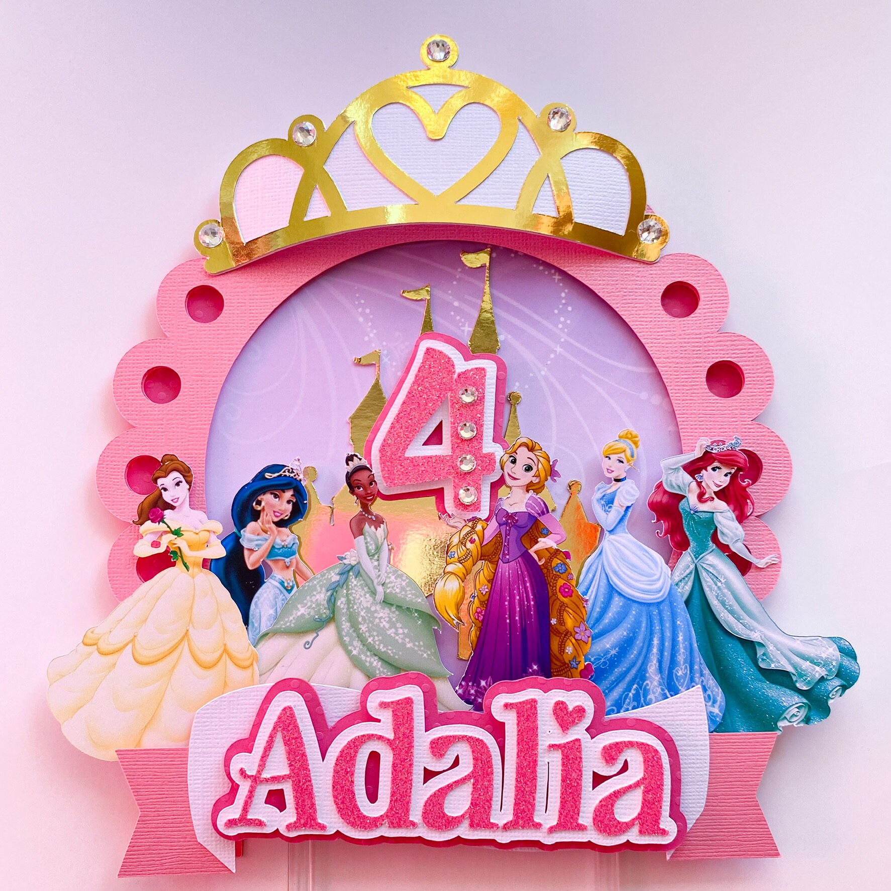 Princess Cake Topper, Disney Princess Cake Topper, Belle Cake Topper - Etsy