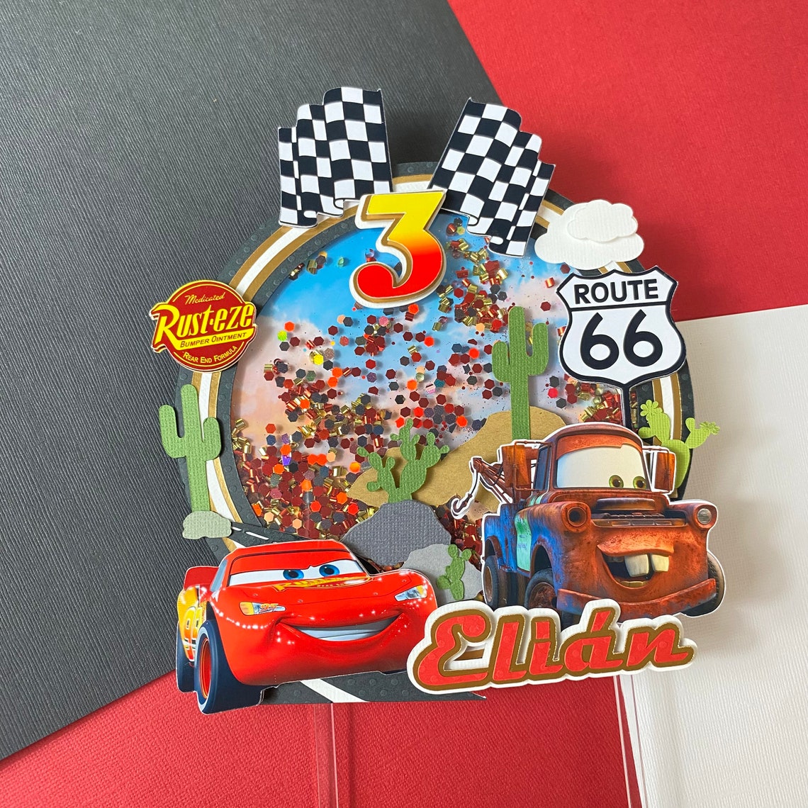 Lightning Mcqueen Cake Topper Lightning Mcqueen Party - Etsy