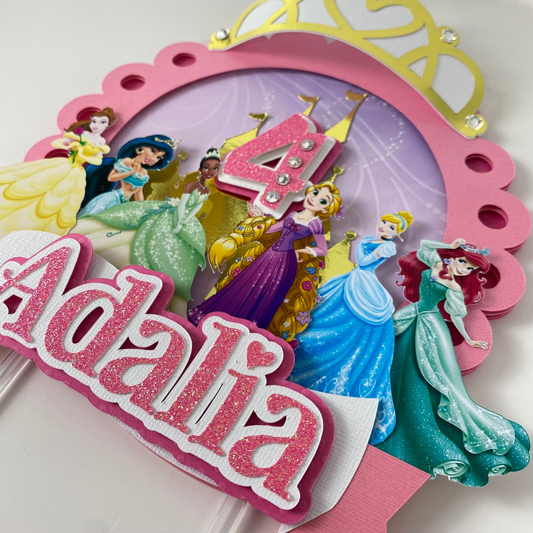 Princess Cake Topper Disney Princess Cake Topper Belle Cake - Etsy