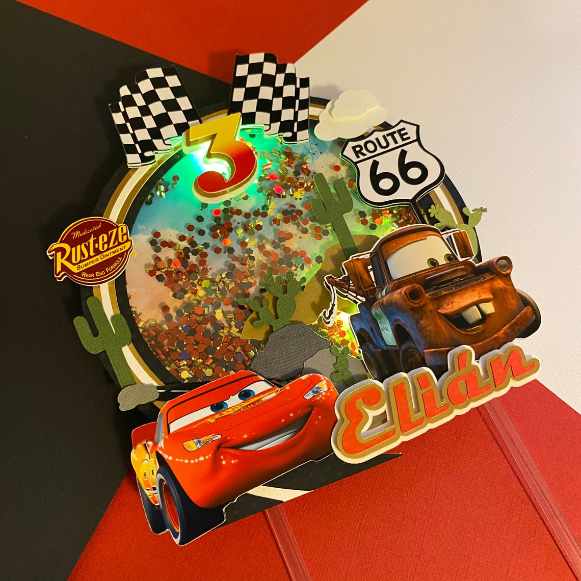 Lightning Mcqueen Cake Topper, Lightning Mcqueen Party Decorations ...