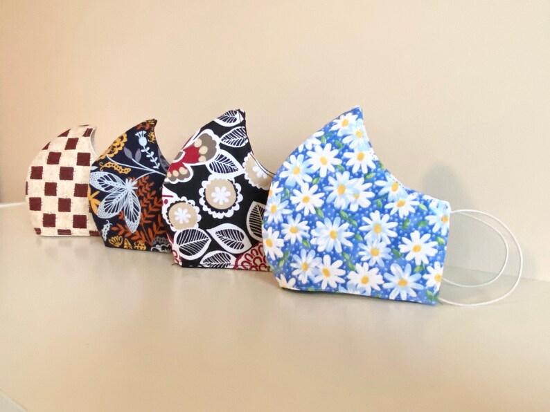 Washable Face Mask With 3 Layers of Cotton, Filter Pocket, & Elastic ...