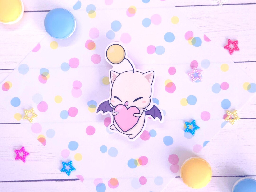 Kupo Moogle Heart Sticker - Etsy