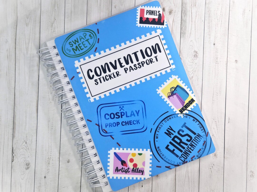Convention Travel Sticker Book- Blue or Pink - Etsy