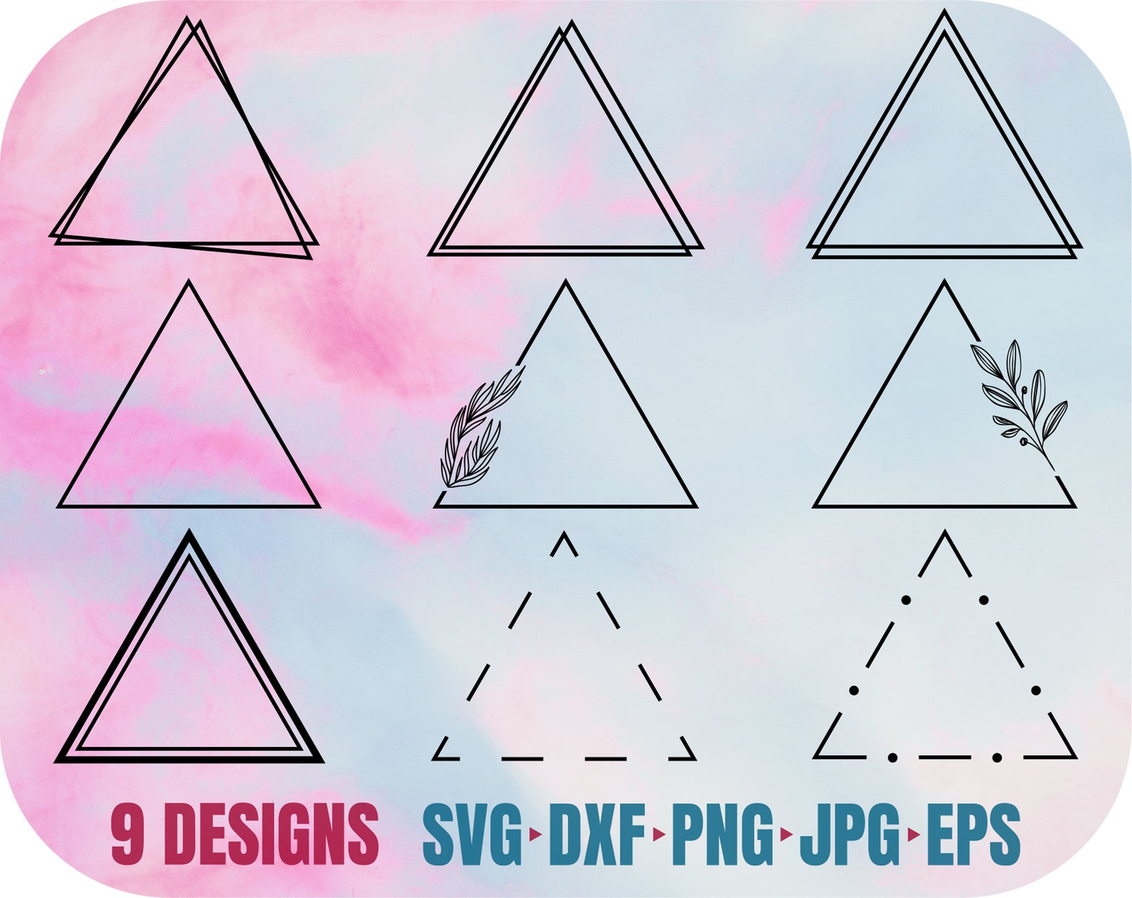 Triangle Frame Border Svg | Etsy
