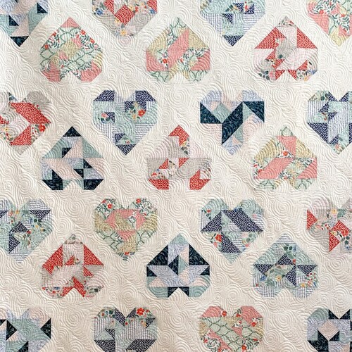 Iheart Chevrons Quilt Pattern PDF Valentine 5 Sizes Heart - Etsy