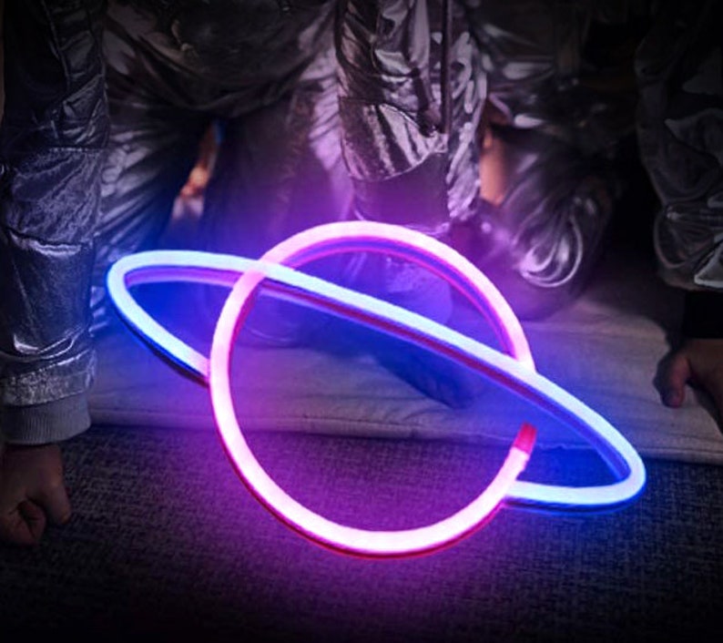 Planet Led Neon Sign Planet Neon Led Sign Planet Neon Light | Etsy