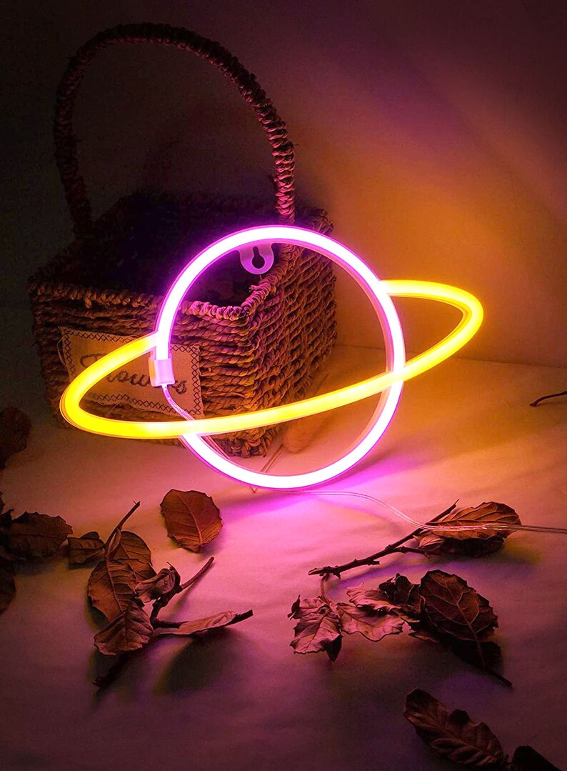 Planet Led Neon Sign Planet Neon Led Sign Planet Neon Light | Etsy