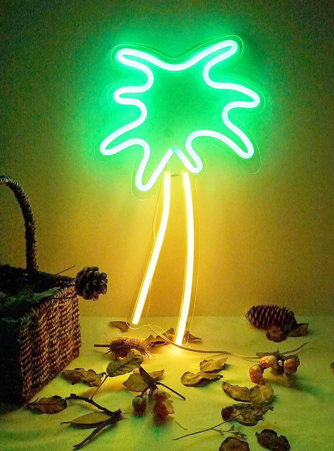 Palm Tree Led Neon Sign Palm Tree Neon Led Sign Green Neon | Etsy