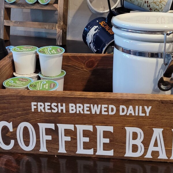 Coffee Bar Wood Box - Etsy