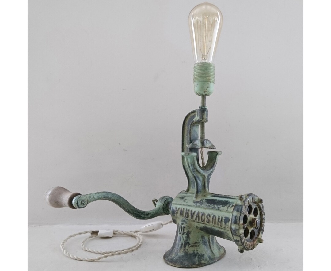 'huskvarna' Meat Grinder Lamp - Industrial Lamp - Table Lamp - Vintage ...
