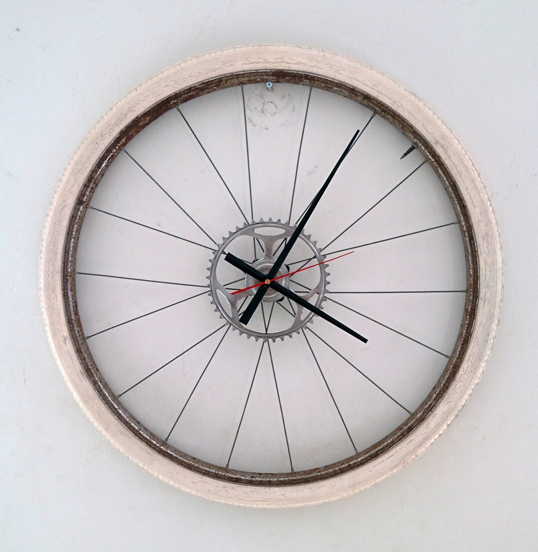 Bicycle Wheel Clock, Bicycle Wheel Clock, Wall Clock, Large Clock ...