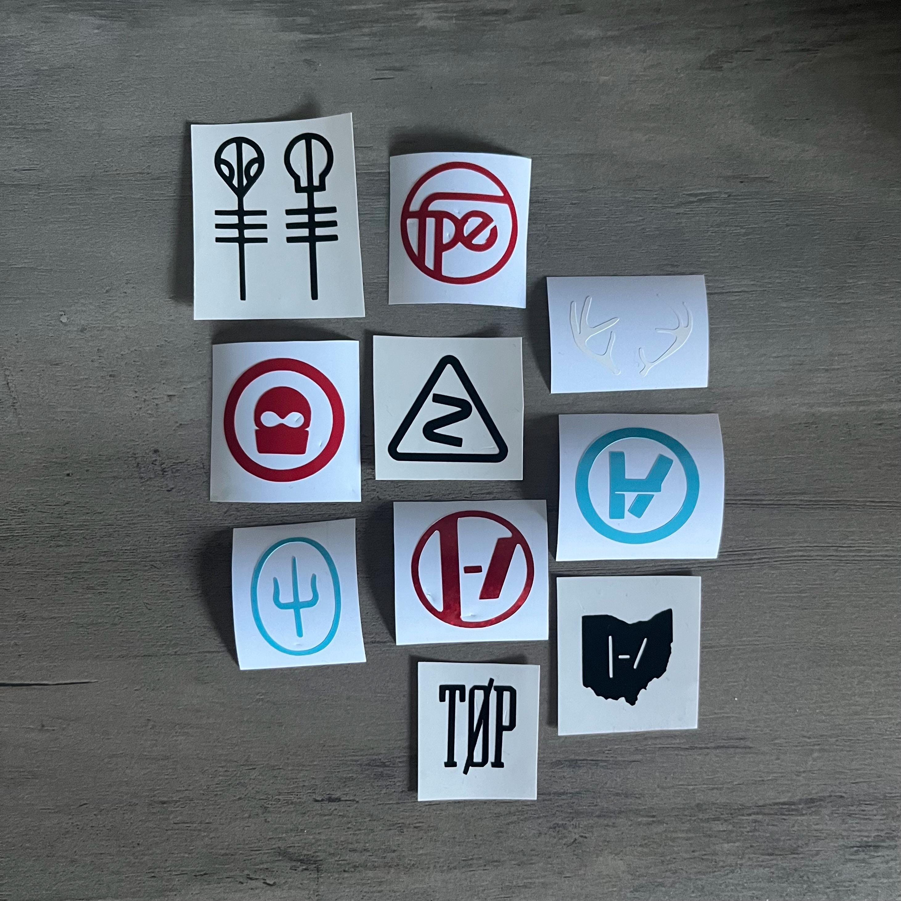 Ten Mini Twenty One Pilots Vinyl Decals, Car Decal, Laptop Decal ...