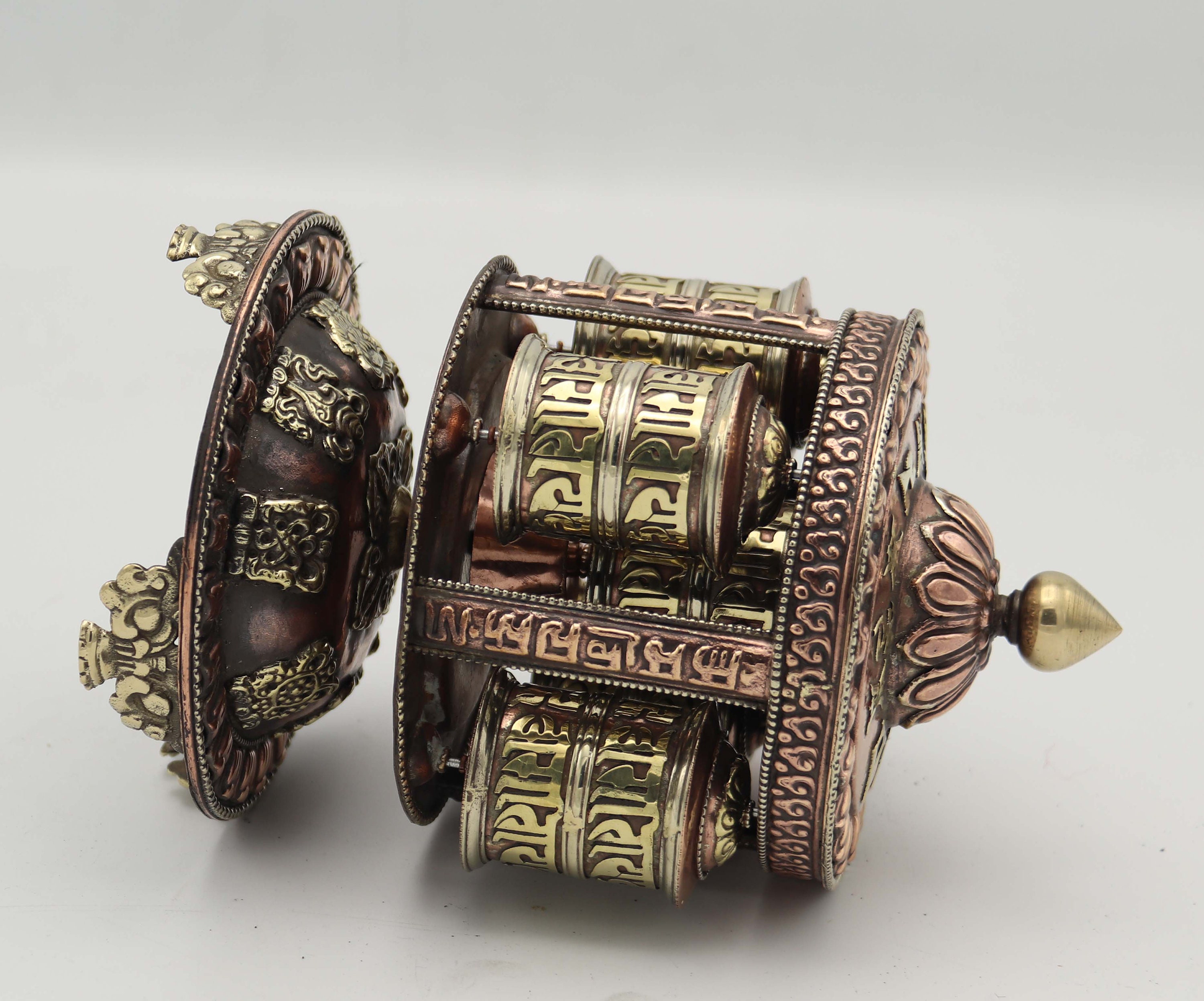 6 Table Top Tibetan Buddhist Handcrafted 4 Hand Spinning Prayer Wheel ...