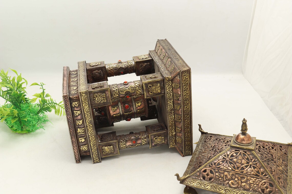 33 cm Temple shape Big size Copper Brass Tibetan Buddhist 8 | Etsy