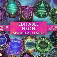 Vintage Gothic Bottle Labels Procreate Stamps, Antique Spooky Potion ...