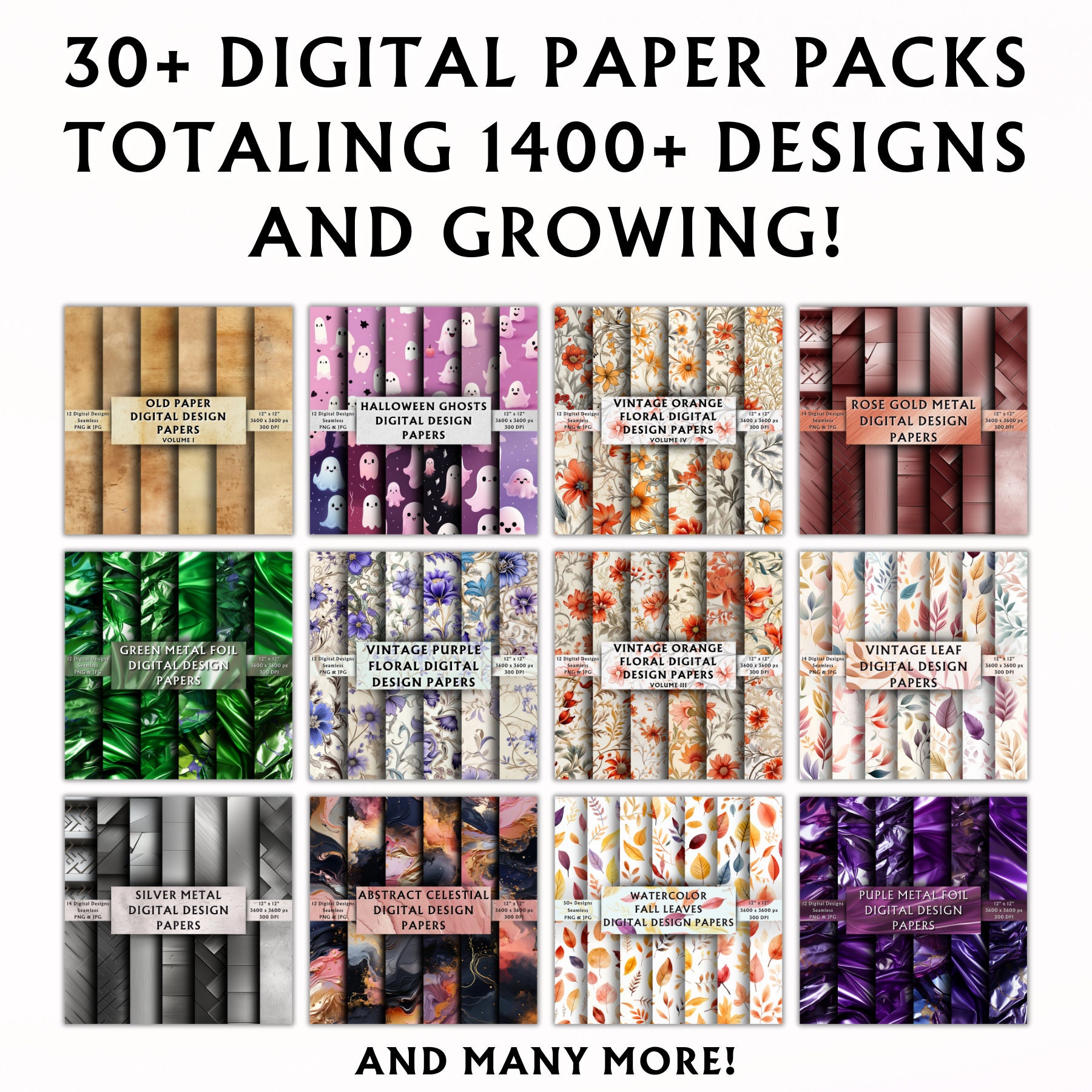 ALL Digital Design Papers BUNDLE Lifetime Access Digital Paper Pack ...