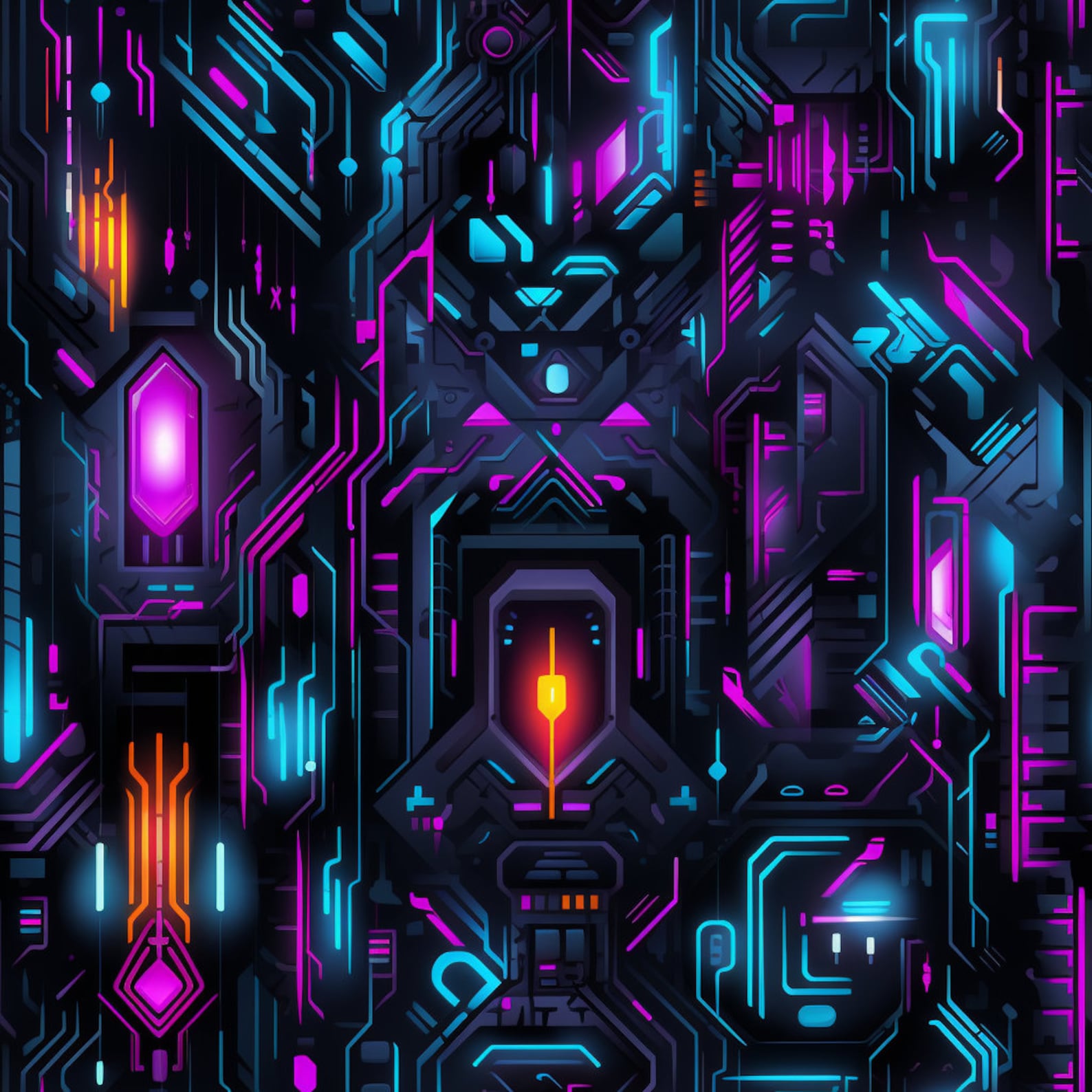 Cyberpunk Neon Digital Papers Seamless Paper Cyberpunk Design Textures ...