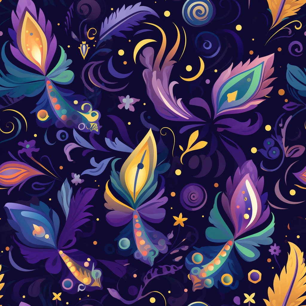 Mardi Gras Digital Papers - Scrapbook Paper - Seamless - Digital ...
