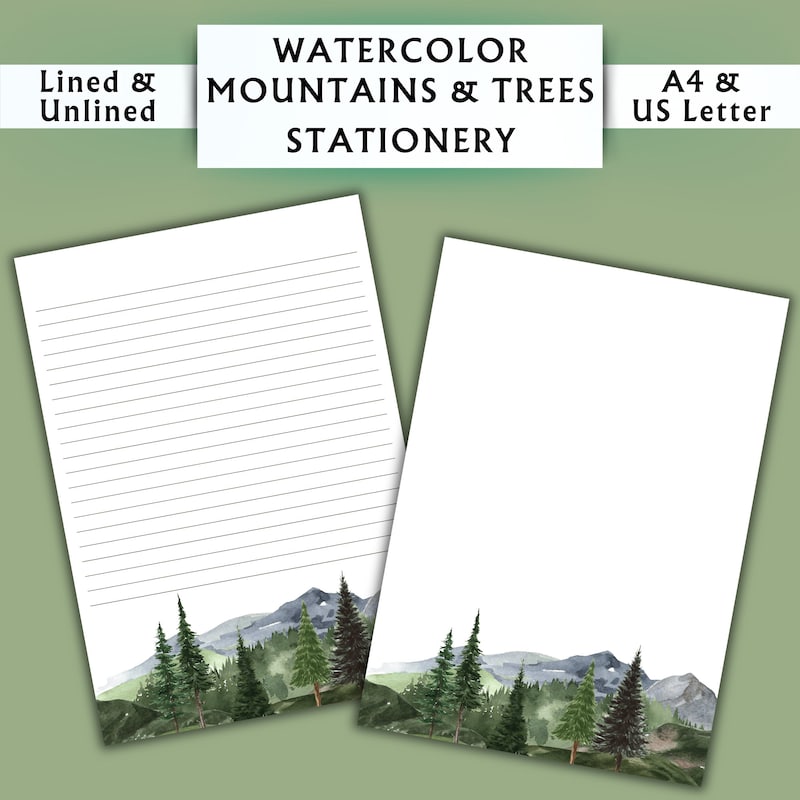 Watercolor Mountains - Etsy