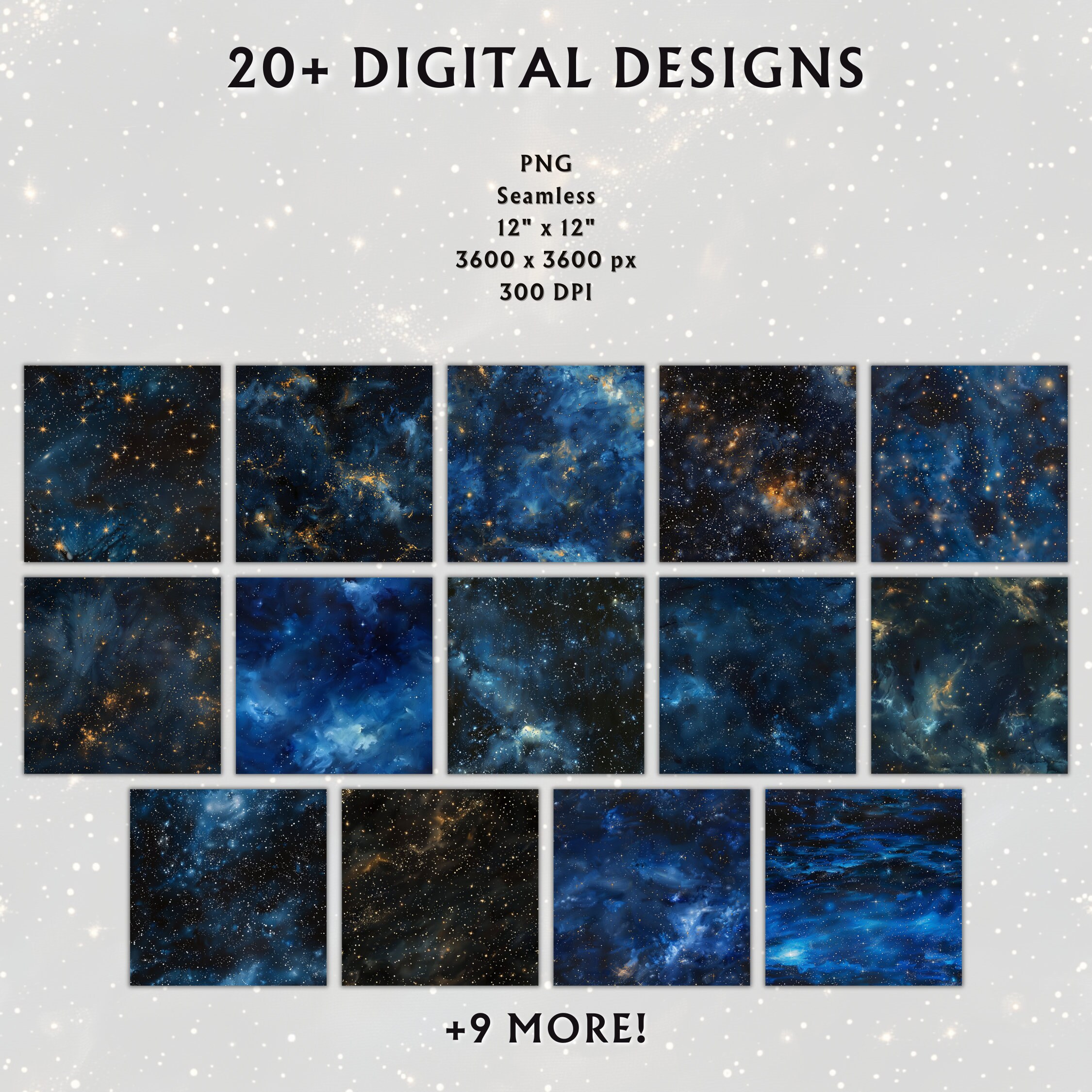 Star Filled Sky Oil Paintings Digital Papers Seamless Paper Night Sky ...