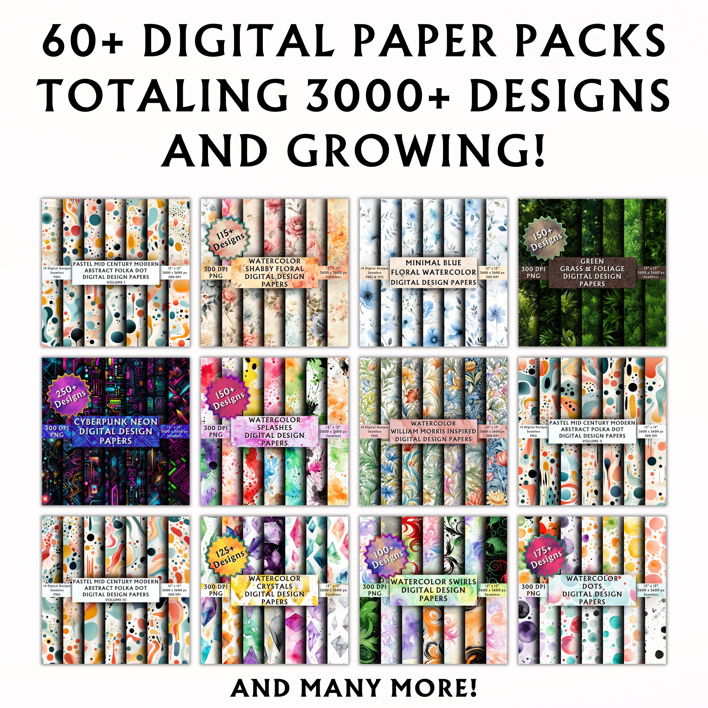 ALL Digital Design Papers BUNDLE Lifetime Access Digital Paper Pack ...
