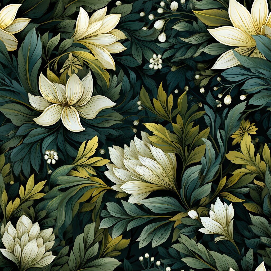 Embellished William Morris Inspired Digital Papers Scrapbook Papers ...