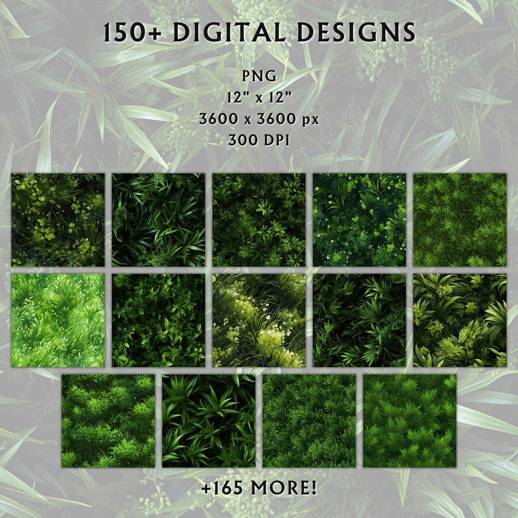 Green Grass & Foliage Digital Papers - Seamless Paper - Grass Meadow ...