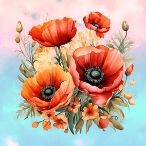 Poppy Birth Flower Clipart - Birth Flower Poppy Clipart - Poppies ...