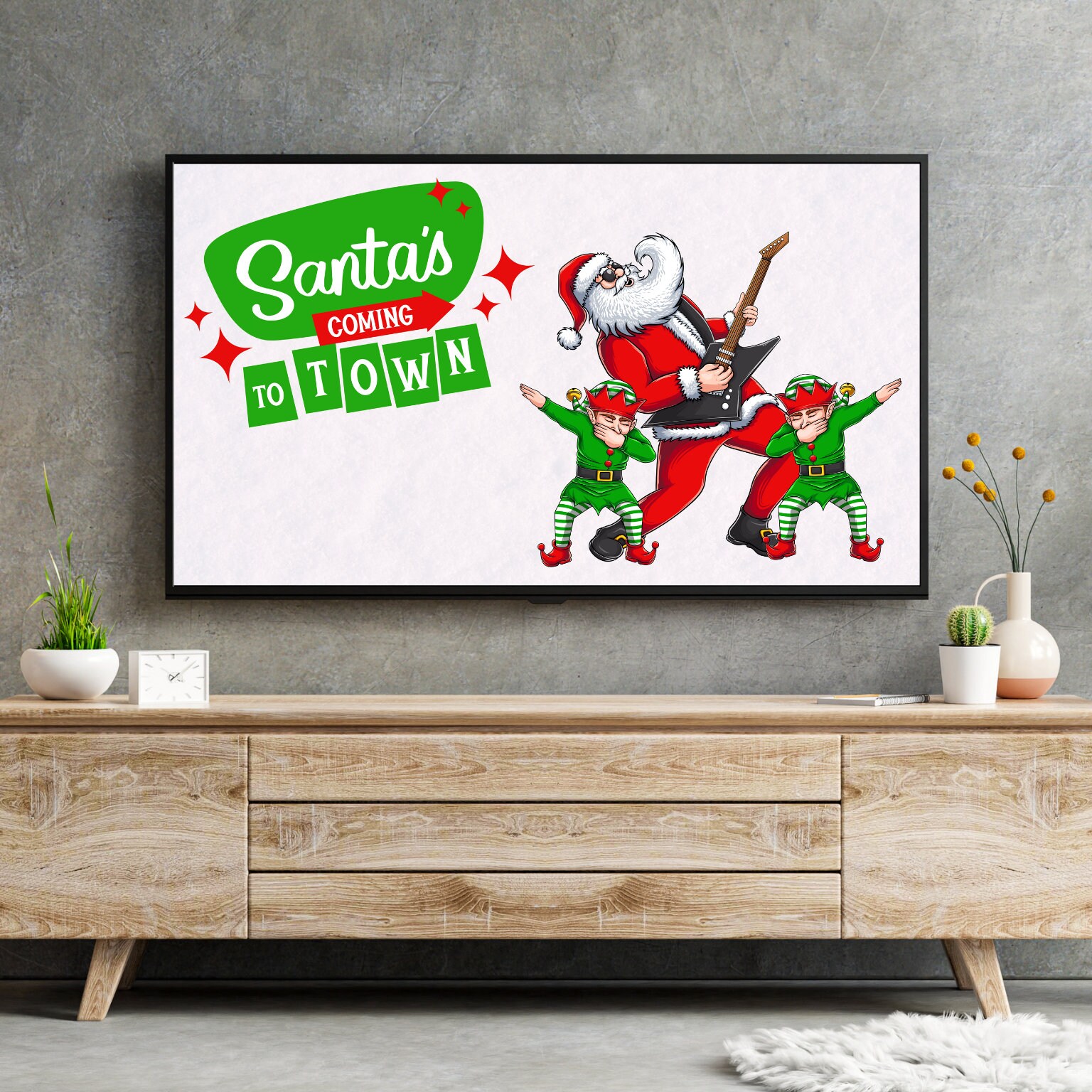 Christmas Frame TV Art Santa is Coming to Town Art for TV Holiday TV ...