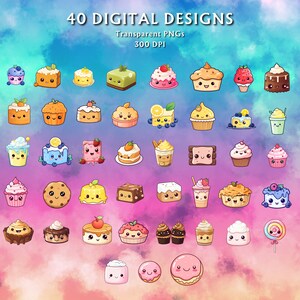 Cute Kawaii Sweets Downloadable Clipart - Cute Printable Designs ...