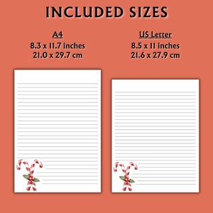 Watercolor Christmas Candy Canes Stationery - Printable Stationery ...