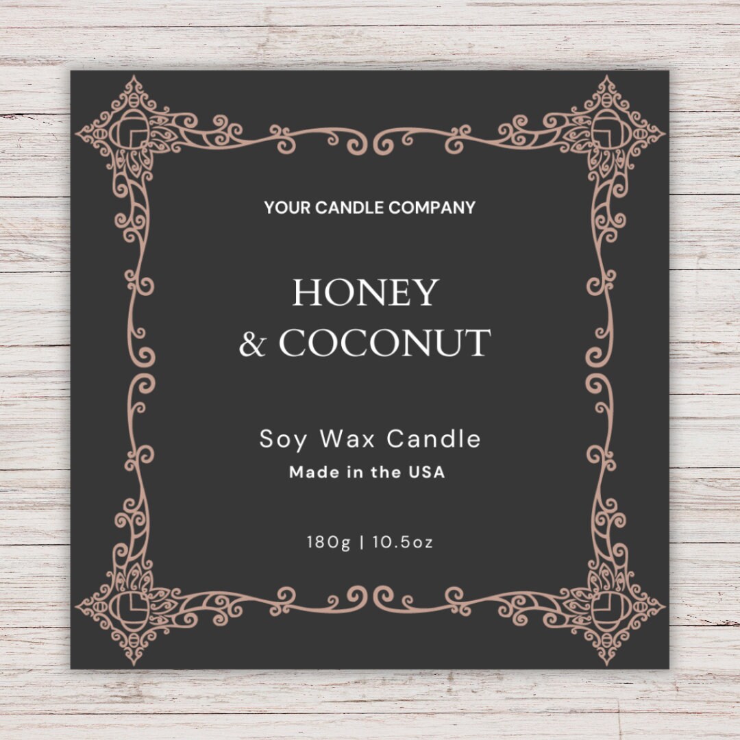 Editable Vintage Framed Candle Label Templates Candle Label Design ...