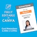 Editable Modern Teacher ID Card Template Printable Identification Cards ...