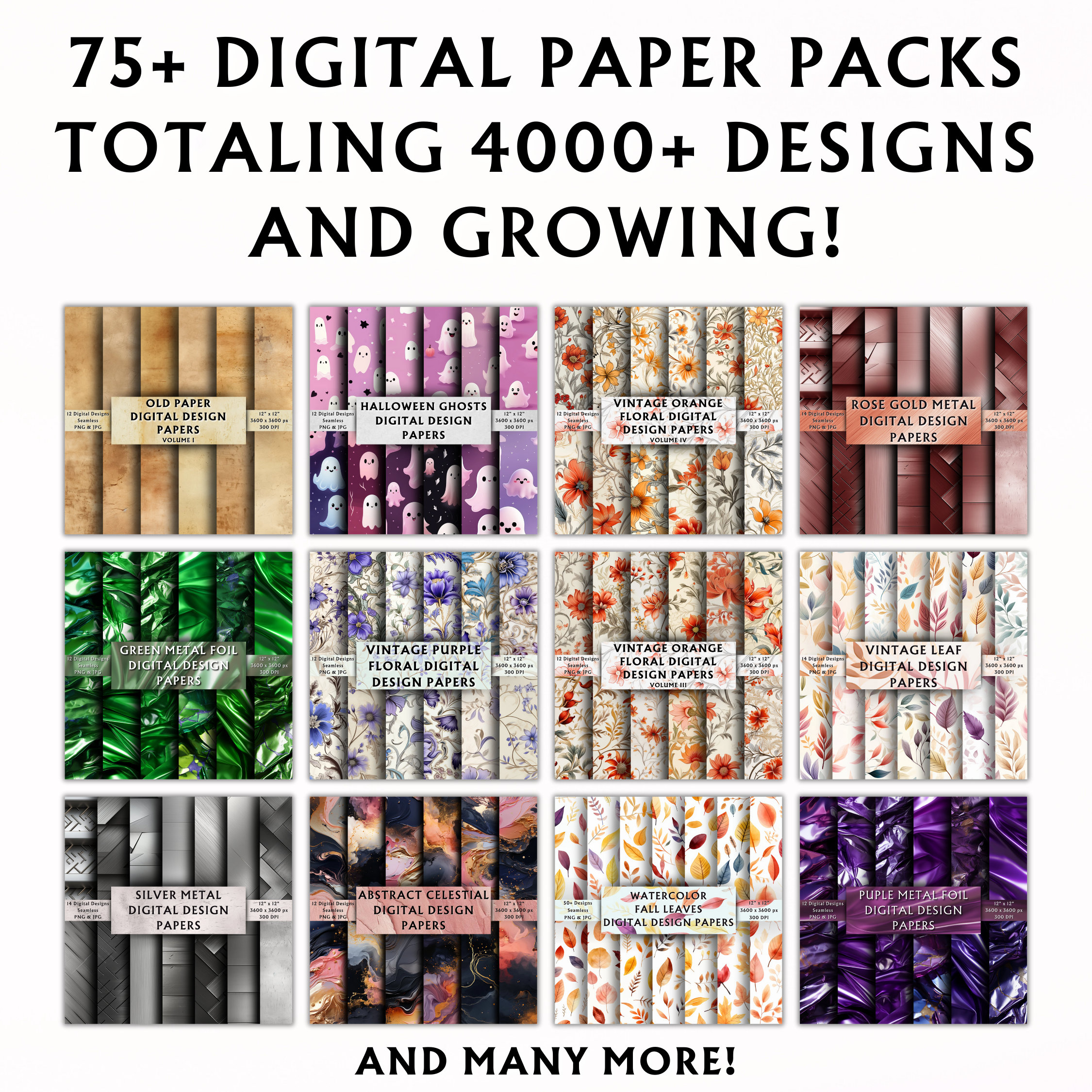 ALL Digital Design Papers BUNDLE Lifetime Access - Digital Paper Pack ...