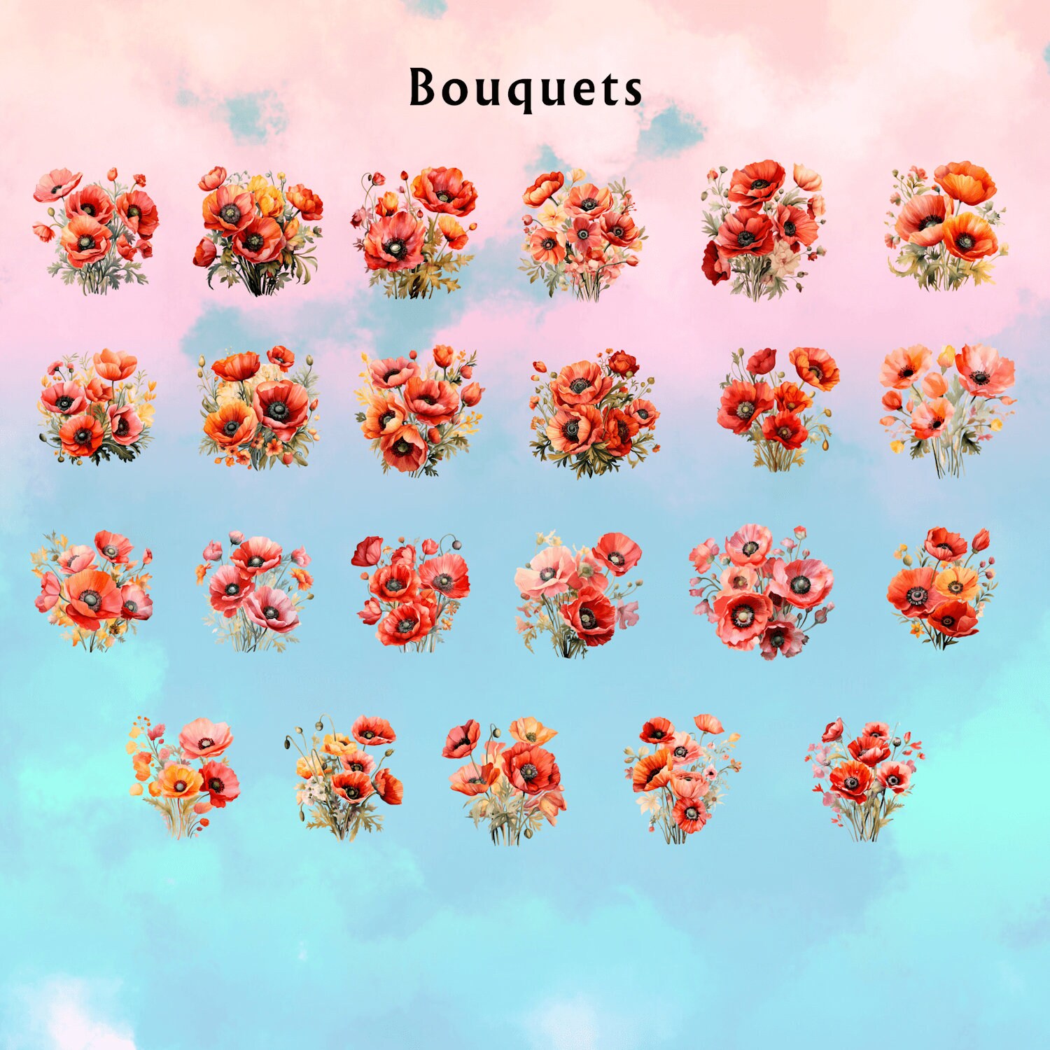 Poppy Birth Flower Clipart Birth Flower Poppy Clipart - Etsy