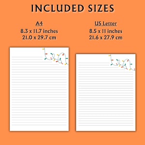 Christmas Lights Stationery - Printable Stationery - Digital Winter ...